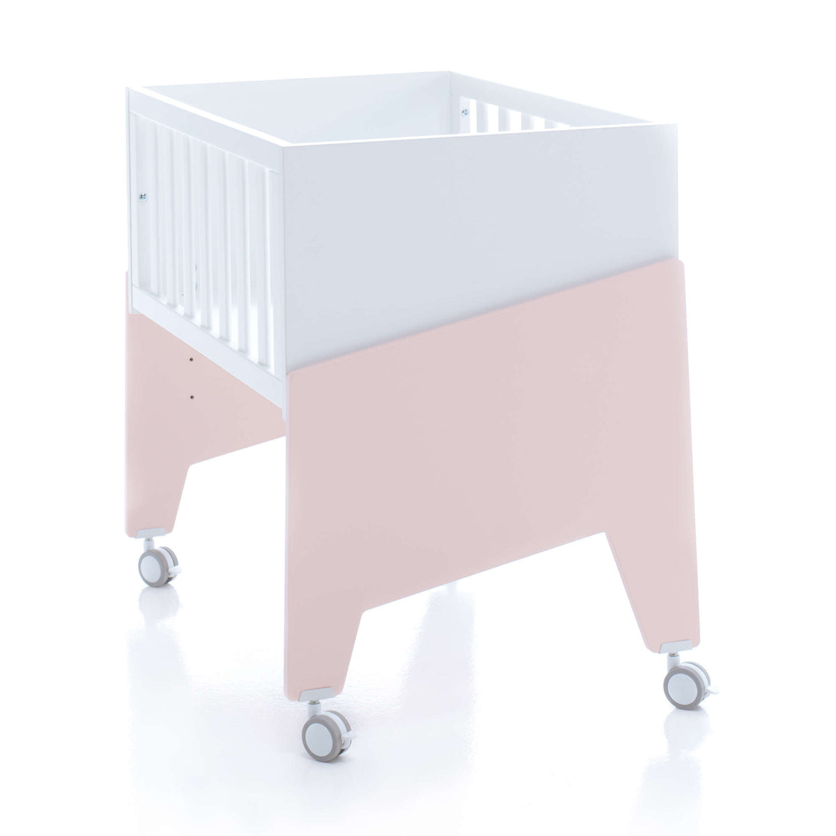 Minicuna con ruedas convertible en colecho (5en1) color rosa – ALONDRA